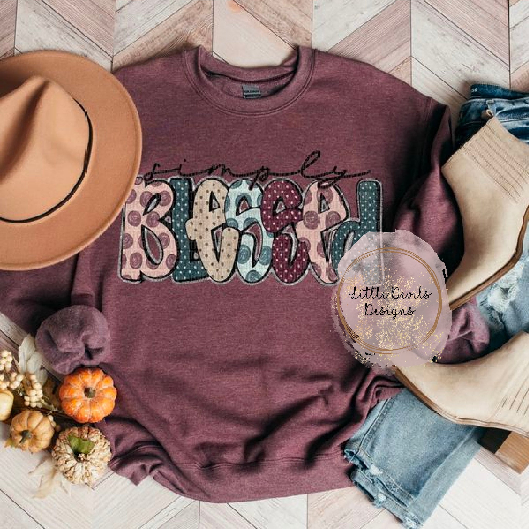 Simply Blessed DTF Print | Little Devils Designs