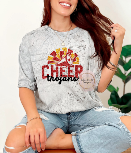 Trojans Cheer Colors Color Blast (Faux Embroidery/Glitter/Sequins ...