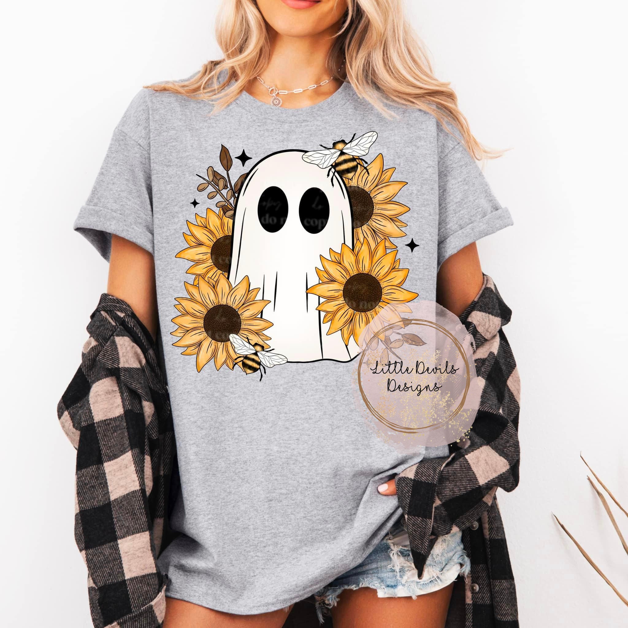 Sunflower Ghost DTF Print | Little Devils Designs