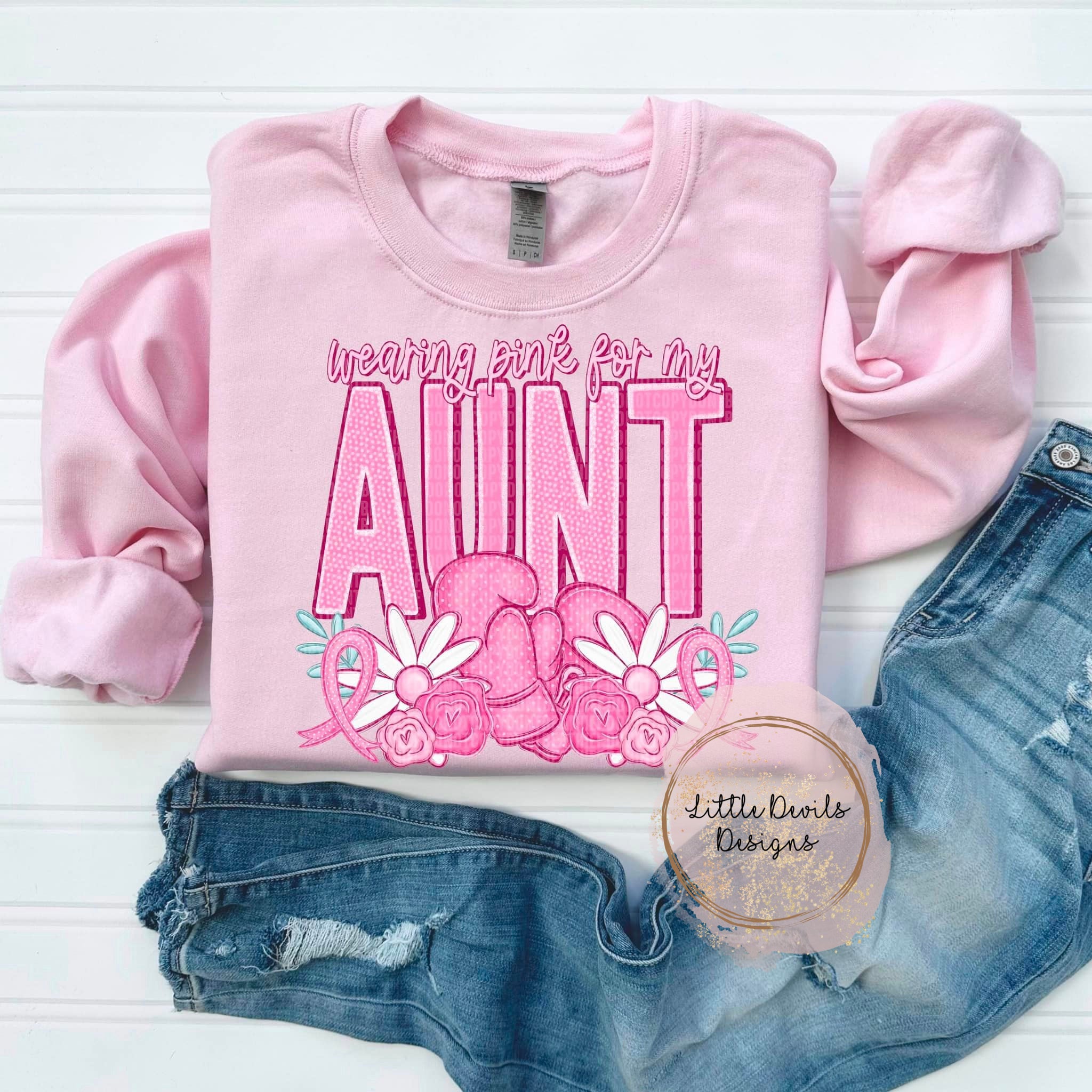 Wearing My Pink for My | Little Devils Designs