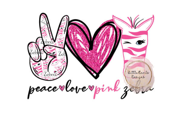 INFANT Peace Love Pink Zebra | Little Devils Designs