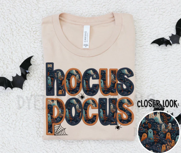 Hocus Pocus Dark Ghost (Faux Embroidery/Glitter/Sequins) | Little ...