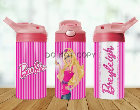 Barbie Stripes Kids Water Bottle | Little Devils Designs