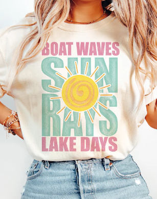 Boat Wave Sun Rays Lake Days | Little Devils Designs