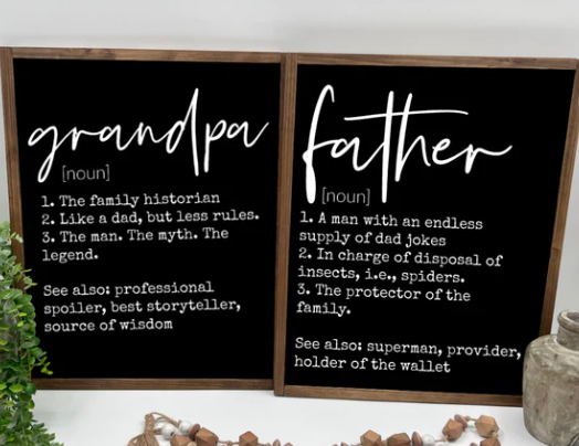 Grandpa/Father - Wood Sign 8" x 10" | Little Devils Designs