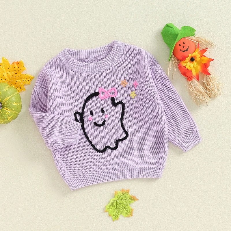 Purple Knitted Ghost Sweaters | Little Devils Designs