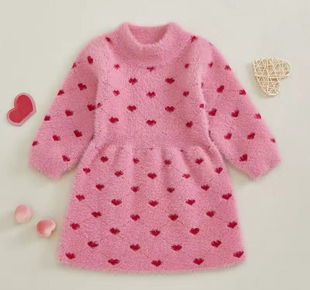 The Ellie Mock Turtleneck Heart Dress | Little Devils Designs